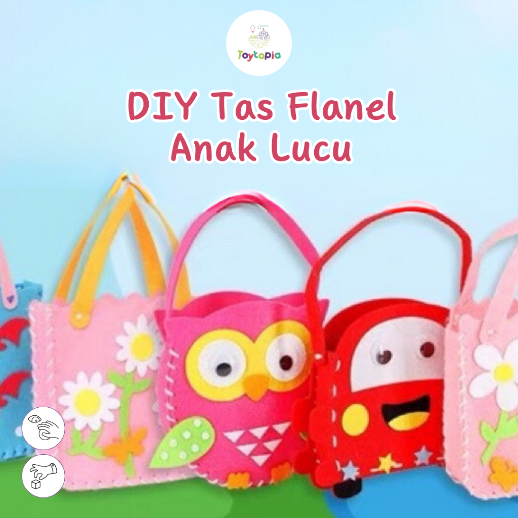 Jual DIY TAS ANAK LUCU FLANEL / DIY BAG, KERAJINAN MEMBUAT TAS FLANEL ...