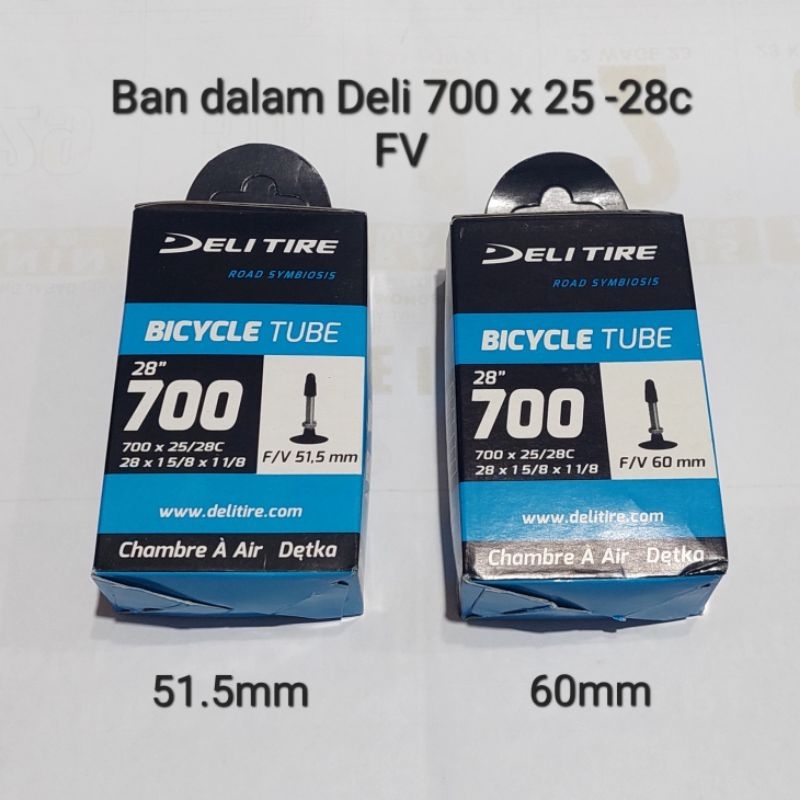 Jual Ban Dalam 700 x 25 - 28c FV Deli Tire Presta 51,5 dan 60mm 700 x 25/28c | Shopee Indonesia