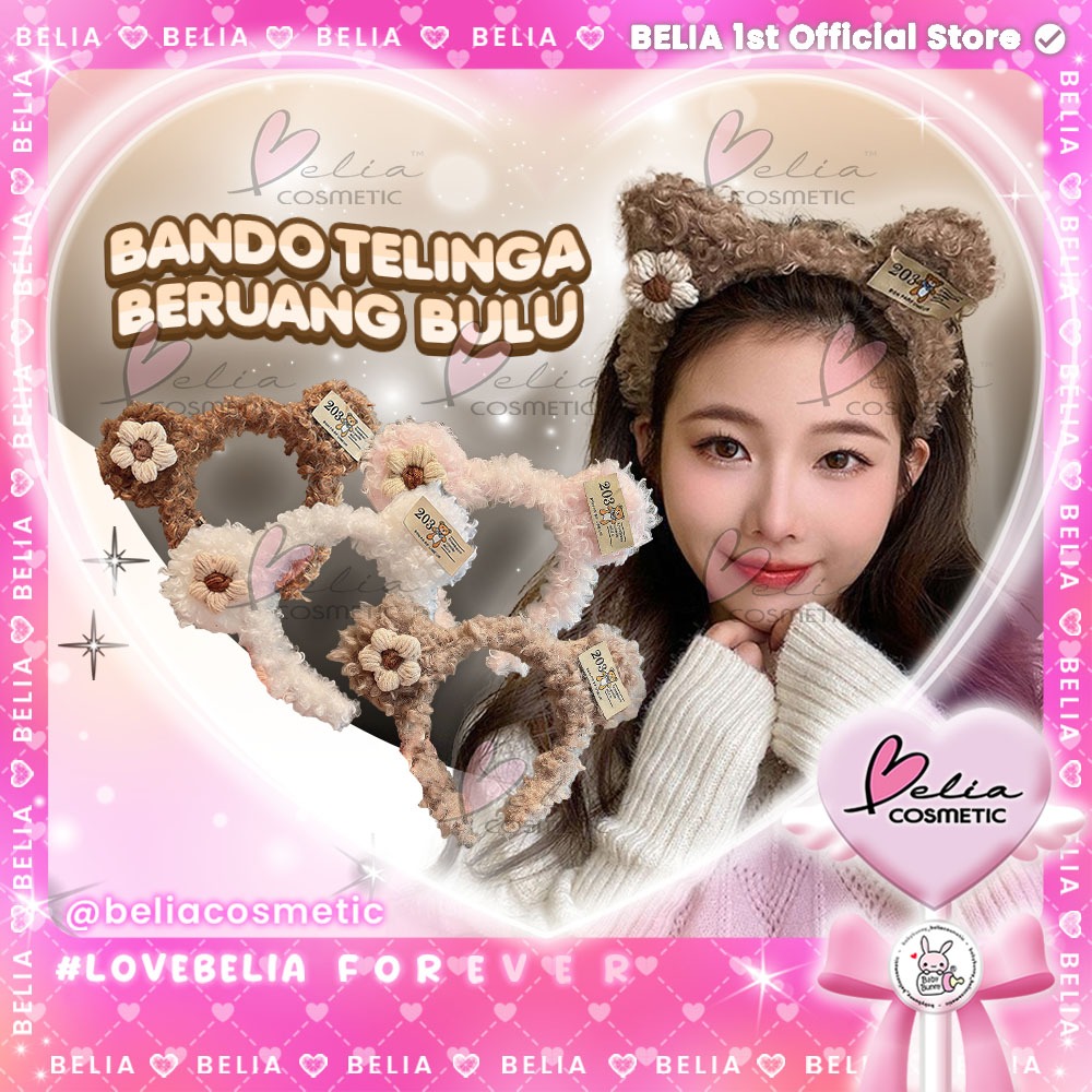 Jual BELIA Bando Telinga Beruang Bulu | Hairband Bandana Fur Bear Ear ...