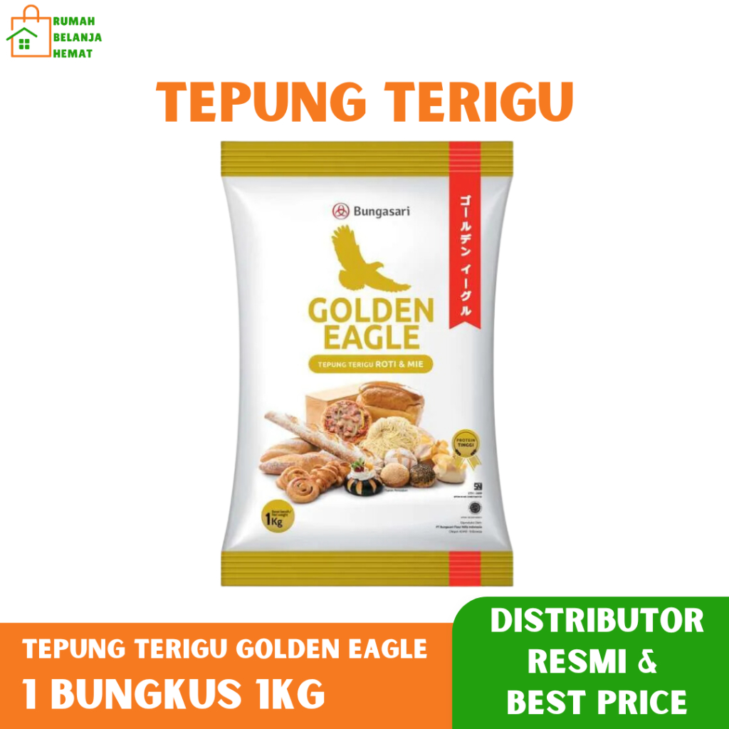 Jual Tepung Terigu Bungasari Golden Eagle 1KG Tepung Premium Kiloan ...