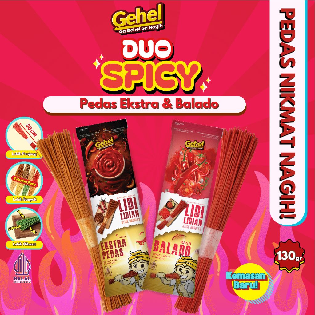 Jual GEHEL [DUO SPICY] Paket Duo Spicy Lidi Panjang 30 cm - Bundling ...