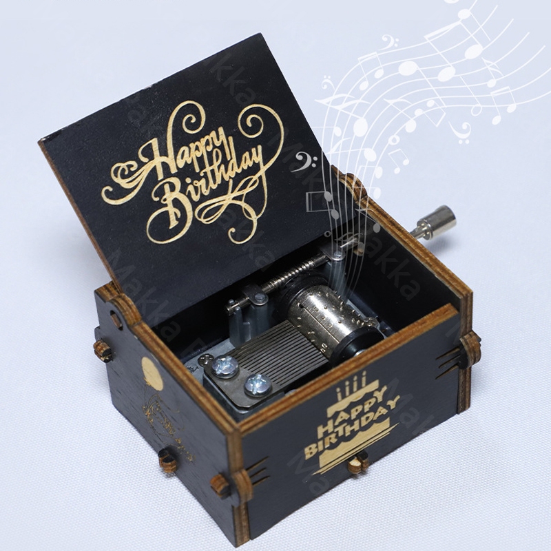 Jual Terbaru Kotak Musik Kayu Wooden Music Box Vintage Diputar Manual ...