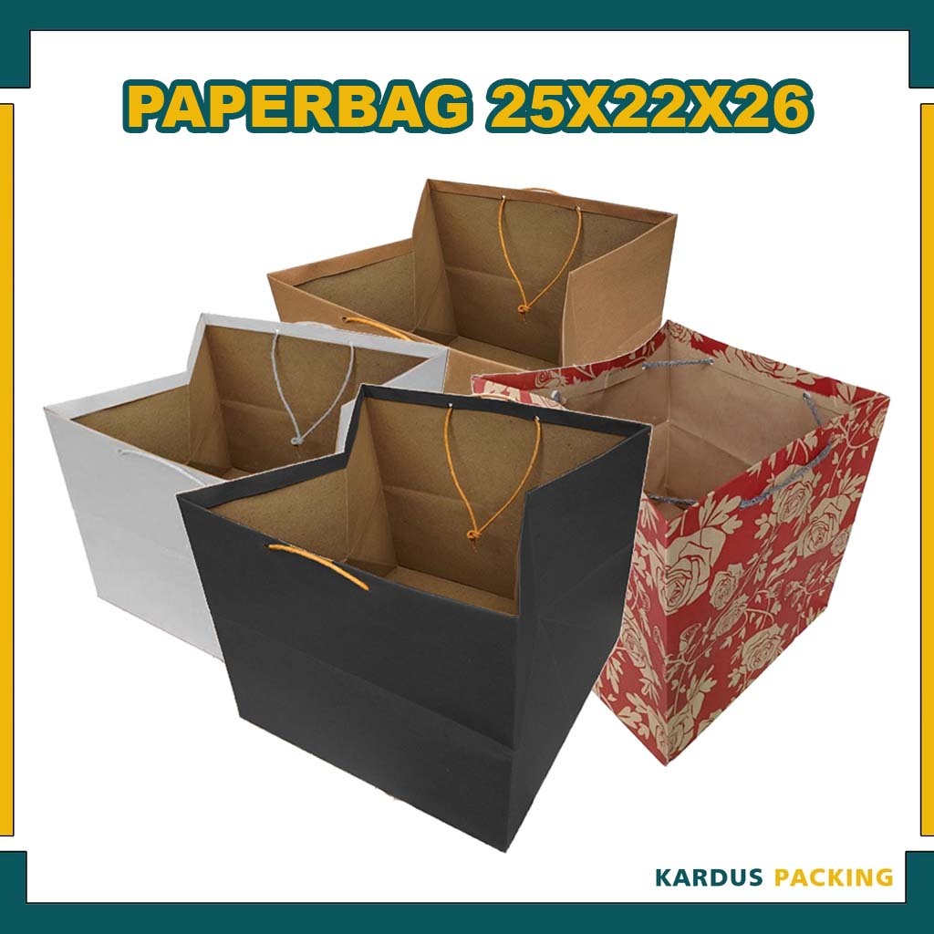 Jual Paper Bag 25x22x26 Cm (PAKET 12 PCS) / Tas Kertas / Tas Kado / Tas ...