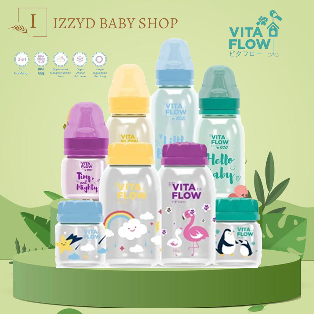Jual VITAFLOW Botol vitaflow ASI 3in1 Polypropylene (PP) Botol Susu Eco 60ml 140ml 240ml mix ...