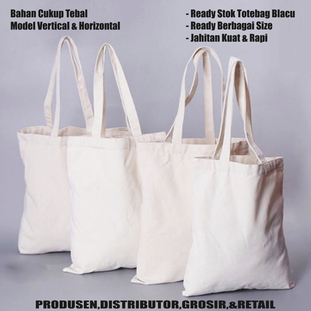 Jual Tas Belanja Kain Blacu Polos Tote Bag Shopping Totebag Kanvas ...