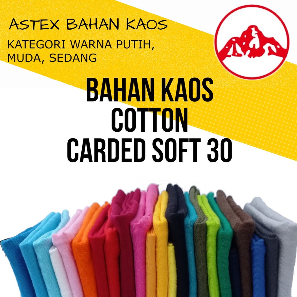 Jual KODE W95Q Kain Cotton Carded Soft 3s Per 1 KG Warna Putih Muda Sedang Bahan Kain Kaos Katun ...