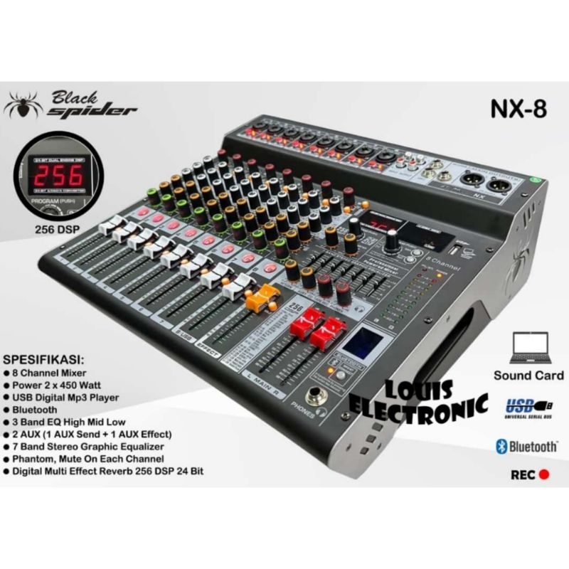 Jual Power Mixer Black Spider NX8 NX 8 NX-8 NEW 256 DSP 8 Channel ...