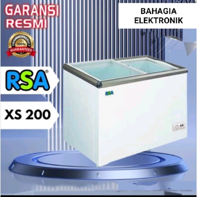 Jual RSA XS-200 SLIDING FLAT GLASS FREEZER 171Liter | Shopee Indonesia