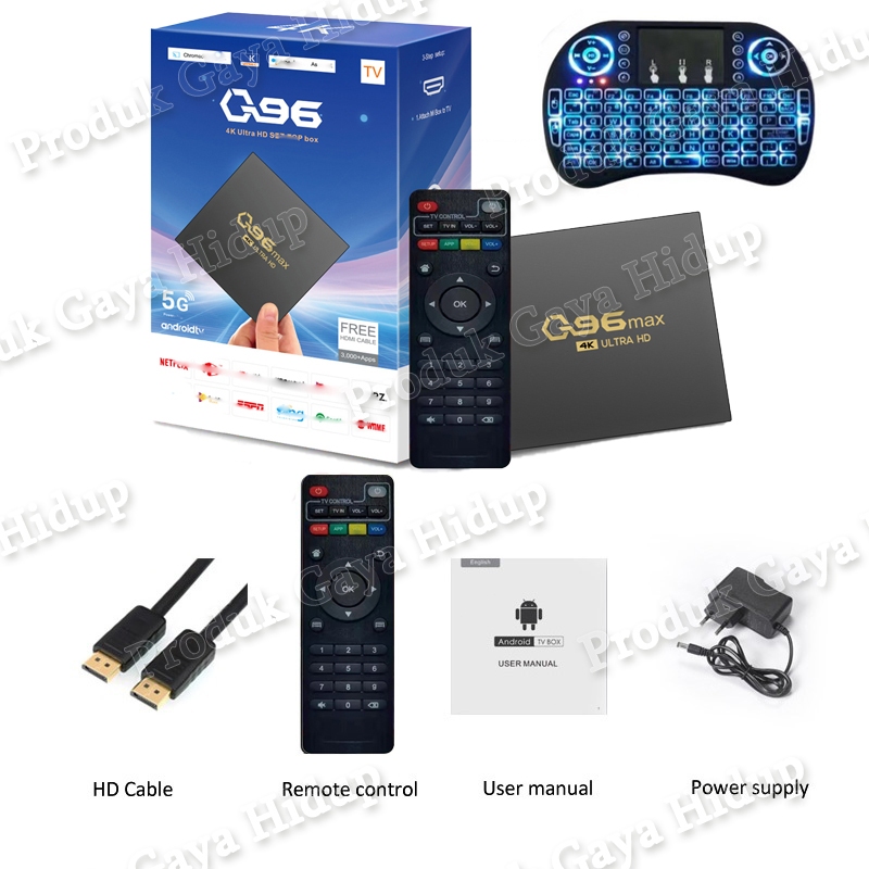 Jual Q96 MAX Android Box TV Box S905 8gb Ram 128gb Rom TV BOX 2.4G Dual ...