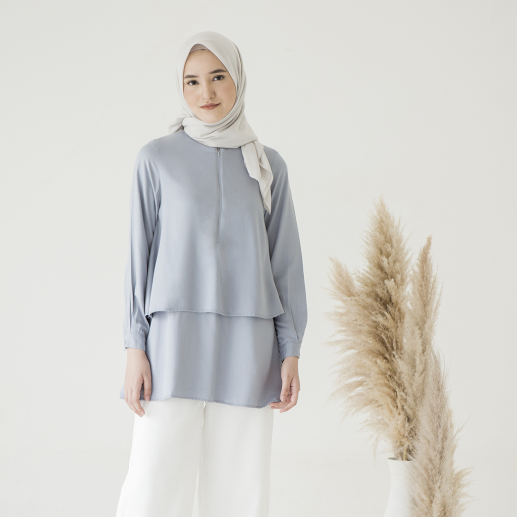 Jual Dewari by Aska Label - Atasan basic bahan rayon premium busui friendly warna putih, coksu ...