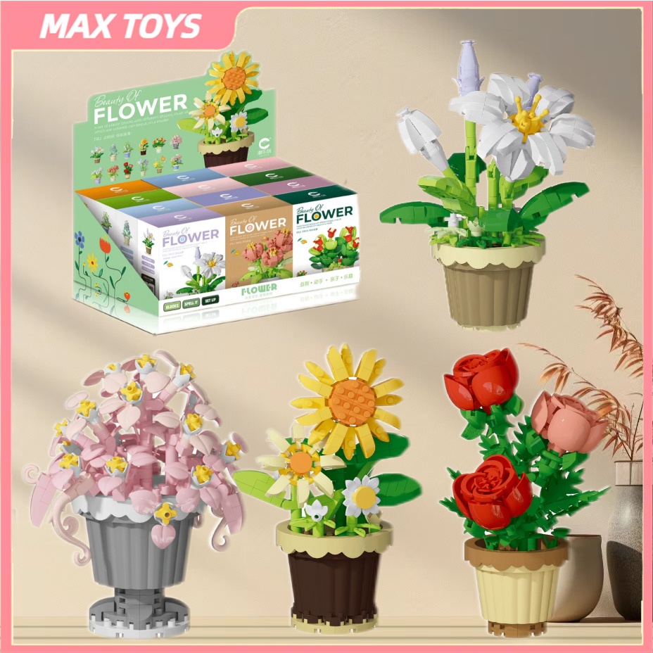 Jual MAXTOY Bunga Bricks Buket Bunga Mainan Hydrangea Nano Bricks ...