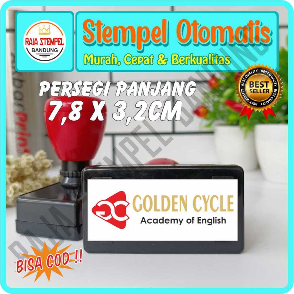 Jual STEMPEL FLASH PERSEGI UK 7,8X3,2CM, STAMPEL LOGO USAHA, STEMPLE ONLINE SHOP, STAMPLE ...