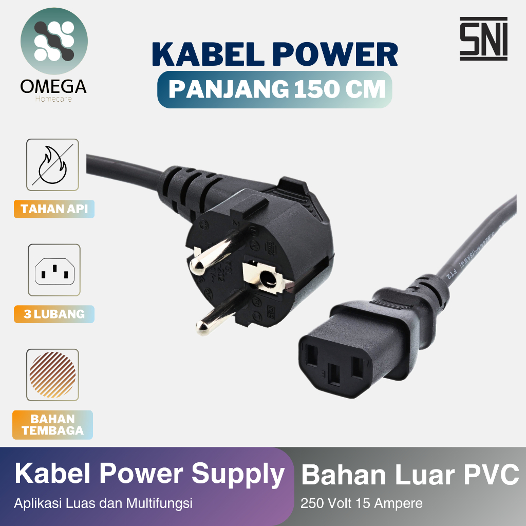 Jual Colokan Kabel Power Supply Kabel Adaptor Monitor 3 Lubang/ Kabel ...