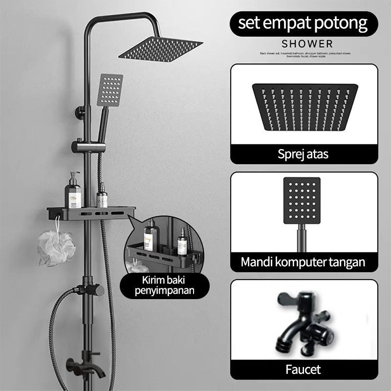 Jual Set shower panas dingin persegi/ shower kamar mandi/ set shower ...