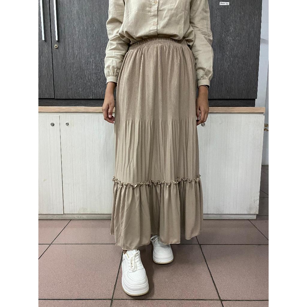 Jual Haseena Rok Plisket Susun Maiza Bahan Premium | Rok Skirt | Rok ...