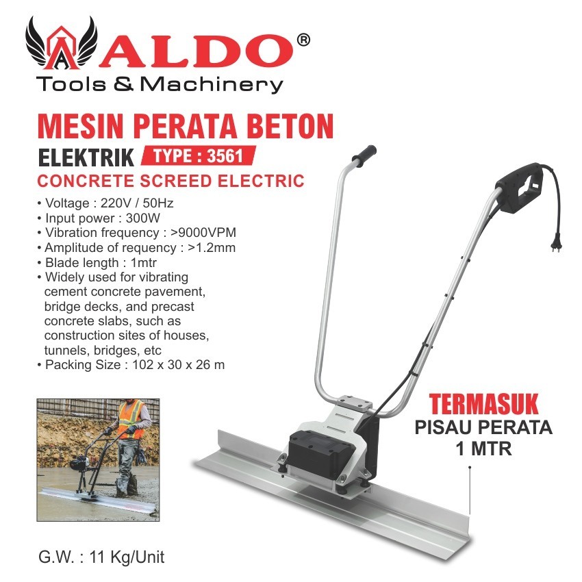Jual MESIN PERATA BETON ELEKTRIK 3561 + BLADE 1 METER / PERATA COR ...