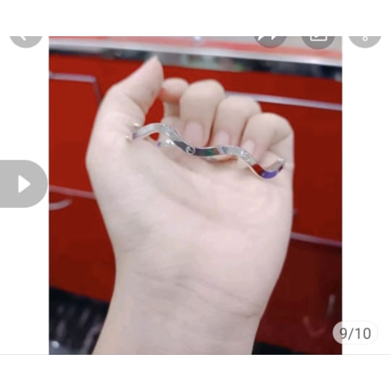 Jual gelang gelombang love mas putih cantik | Shopee Indonesia