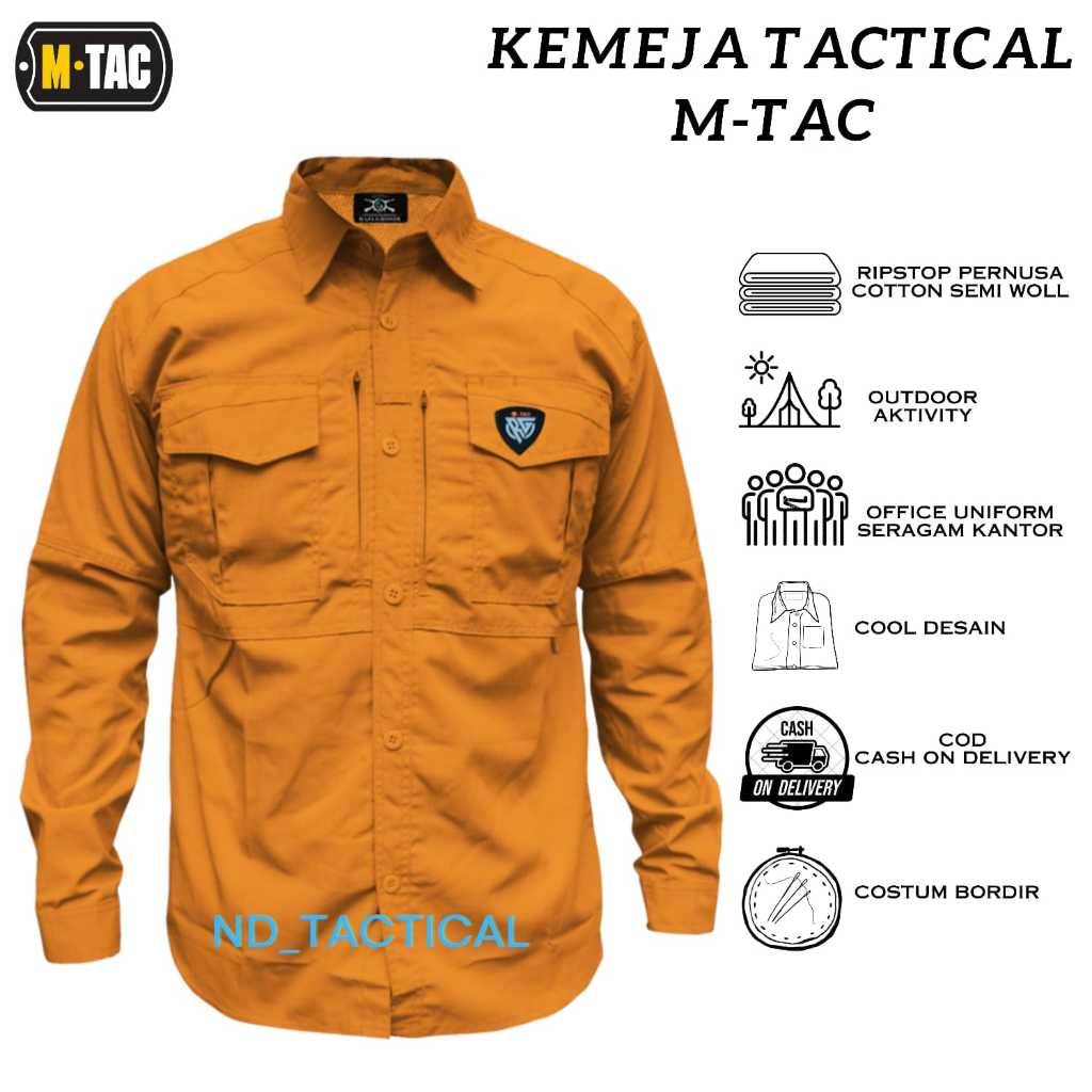 Jual Kemeja Tactical M-Tac Lengan Panjang Pria Ripstop Pernusa Katun Semi Woll Super Premium ...