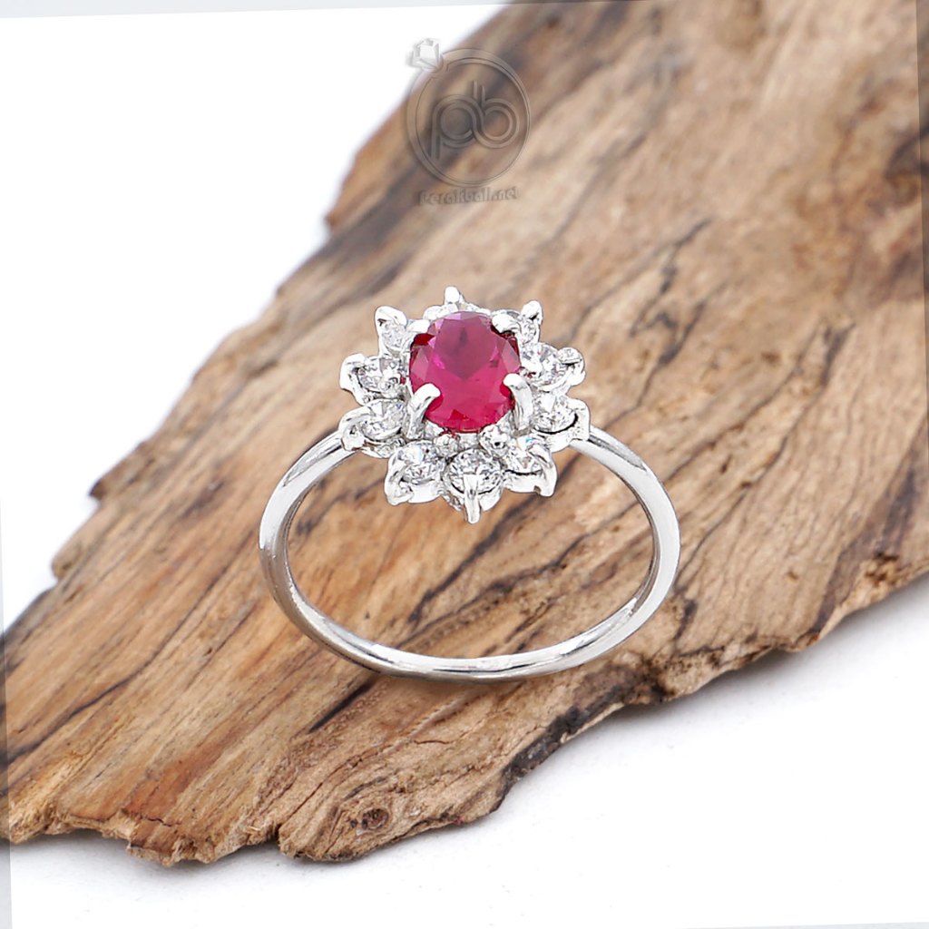 Jual Cincin perak 925 dengan batu ruby mirah siam wanita Mirabelle | Shopee Indonesia