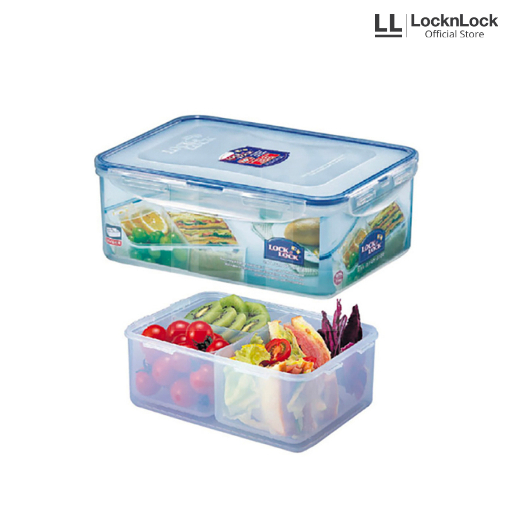 Jual LocknLock Classic Kotak Makan Rectangular Short 2.6L With Divider - HPL826C | Shopee Indonesia