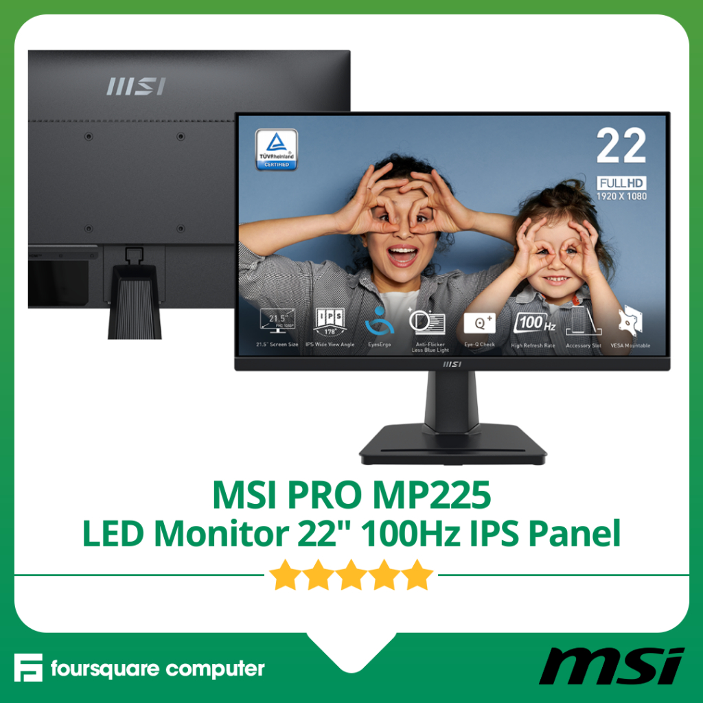 Jual LED Monitor MSI PRO MP225 22" IPS Full HD 100Hz 1ms | Shopee Indonesia