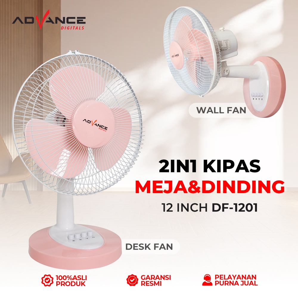 Jual Advance DF-1201 Kipas Angin Meja Dinding 12 Inch 2in1 Desk Wall Fan | Shopee Indonesia