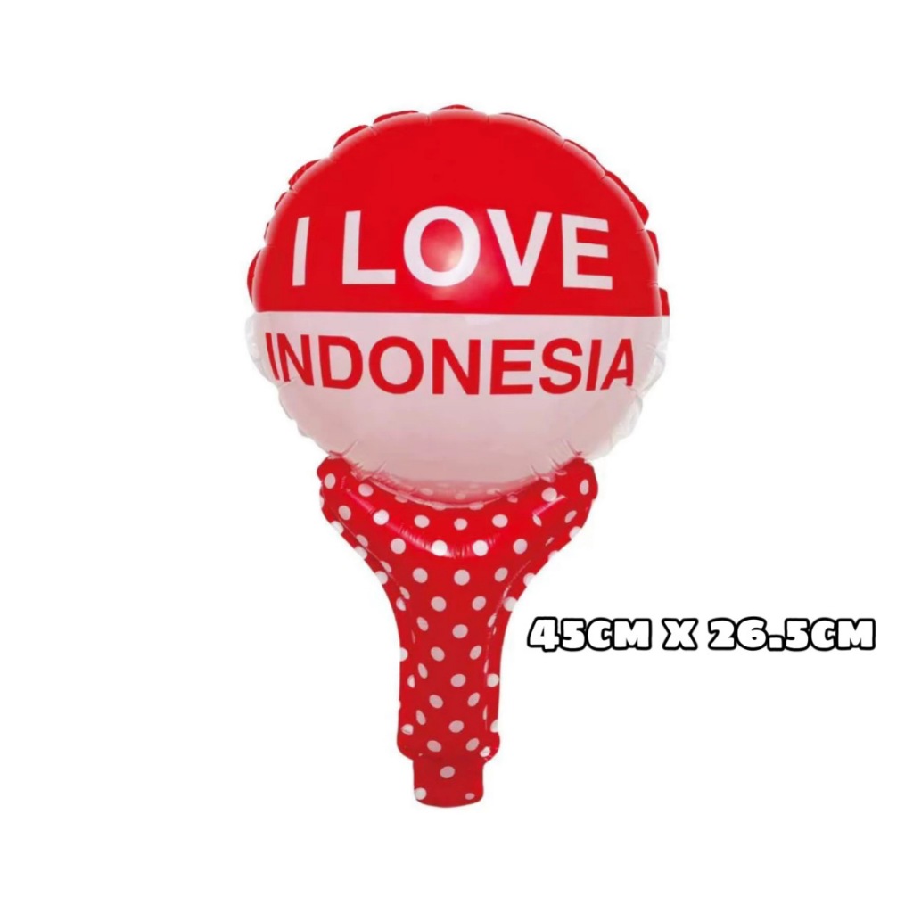Jual Balon Foil Bendera Love Bulat Stik Panjang Bando Dirgahayu HUT RI ...