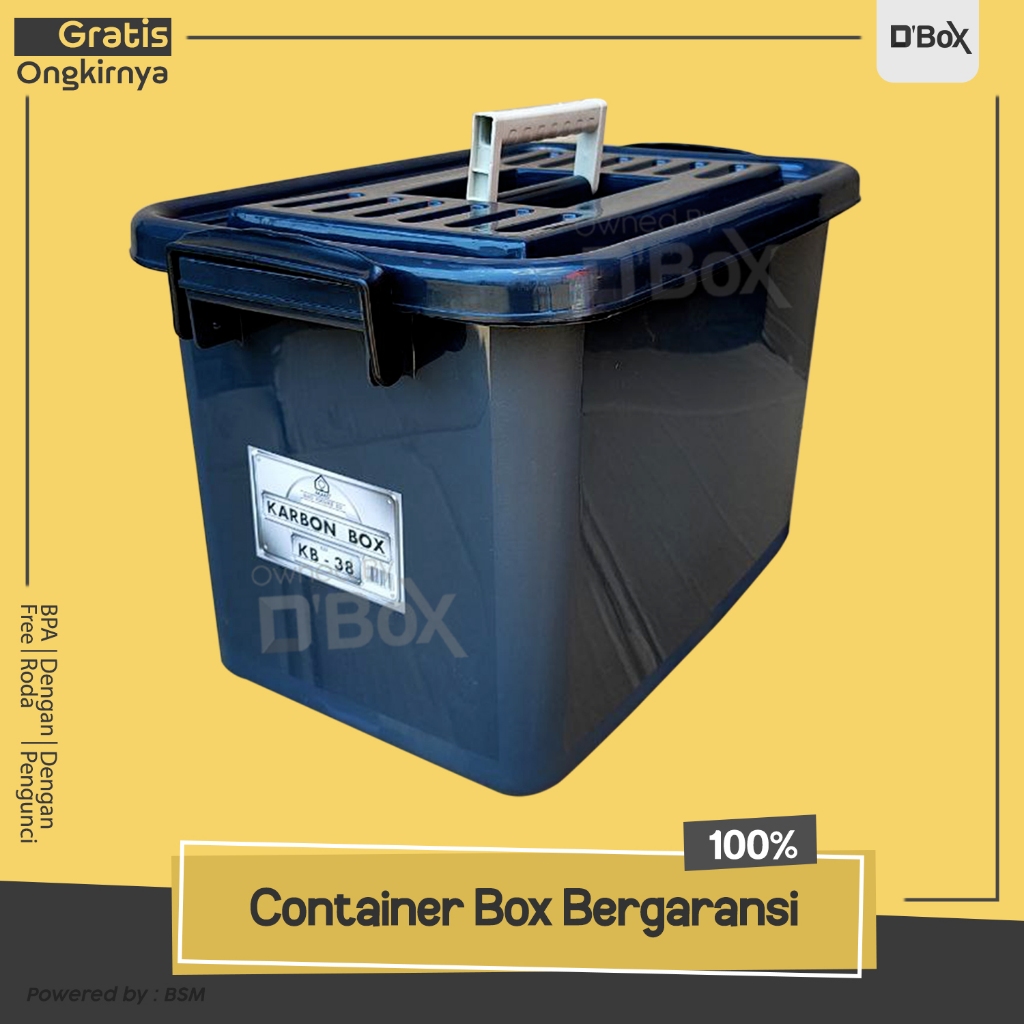 Jual Container Box Hitam 30 Liter Kotak Penyimpanan dengan Handle kb 38 ...