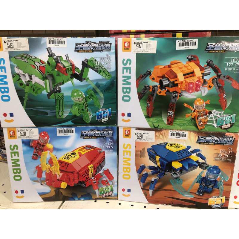 Jual lego sembo 6 in 1 model insect serangga | Shopee Indonesia