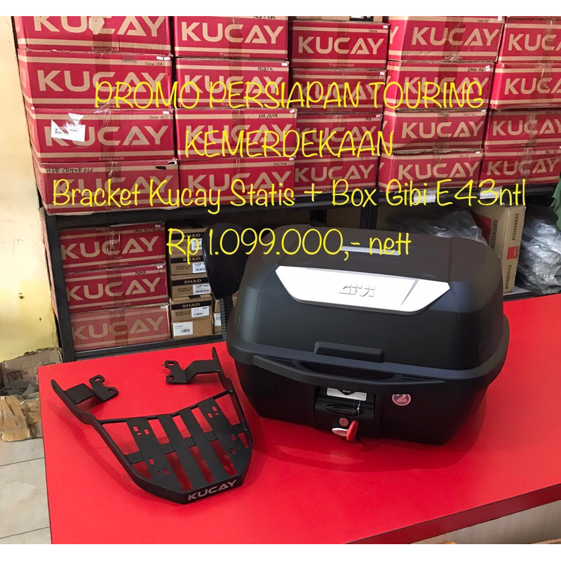 Jual PAKET PROMO AKHIR TAHUN BOX GIVI E43NTL + BRACKET KUCAY STATIS ...