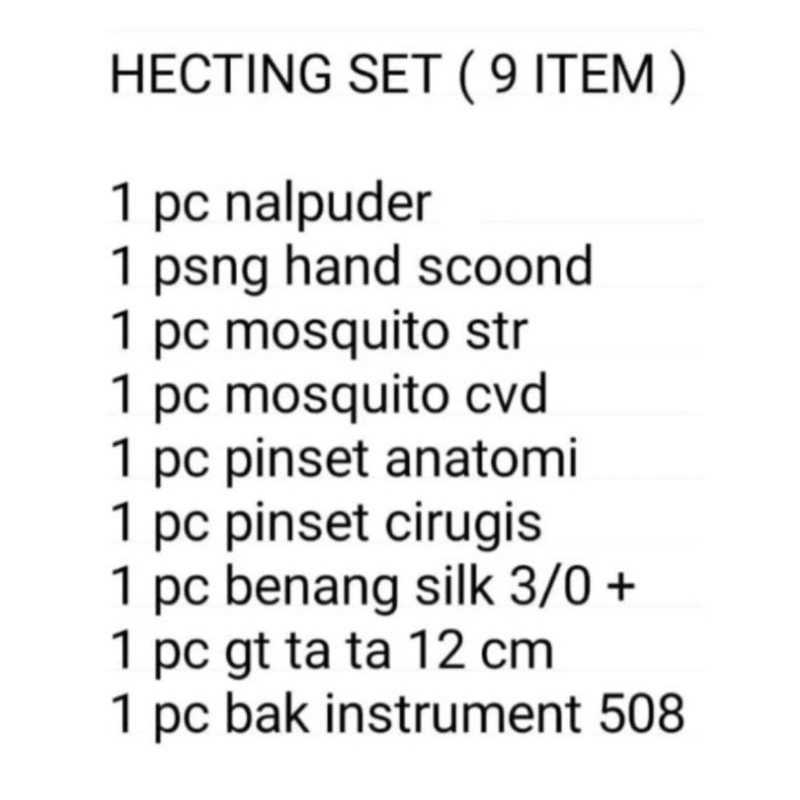 Jual Hecting Set / Hekting Set / Alat Bedah Operasi Hecting set ...