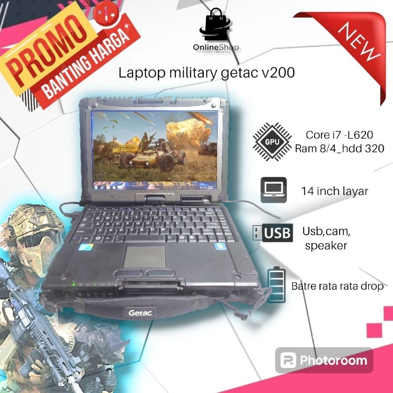 Jual Laptop Militer Getac V200 core i7 ram 8 Touchscreen | Shopee Indonesia