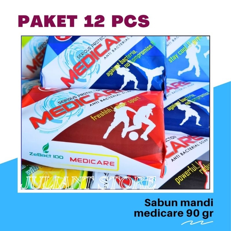 Jual (PAKET 12 PCS) Medicare 90gr Sabun Mandi Batang Anti Bakteri ...