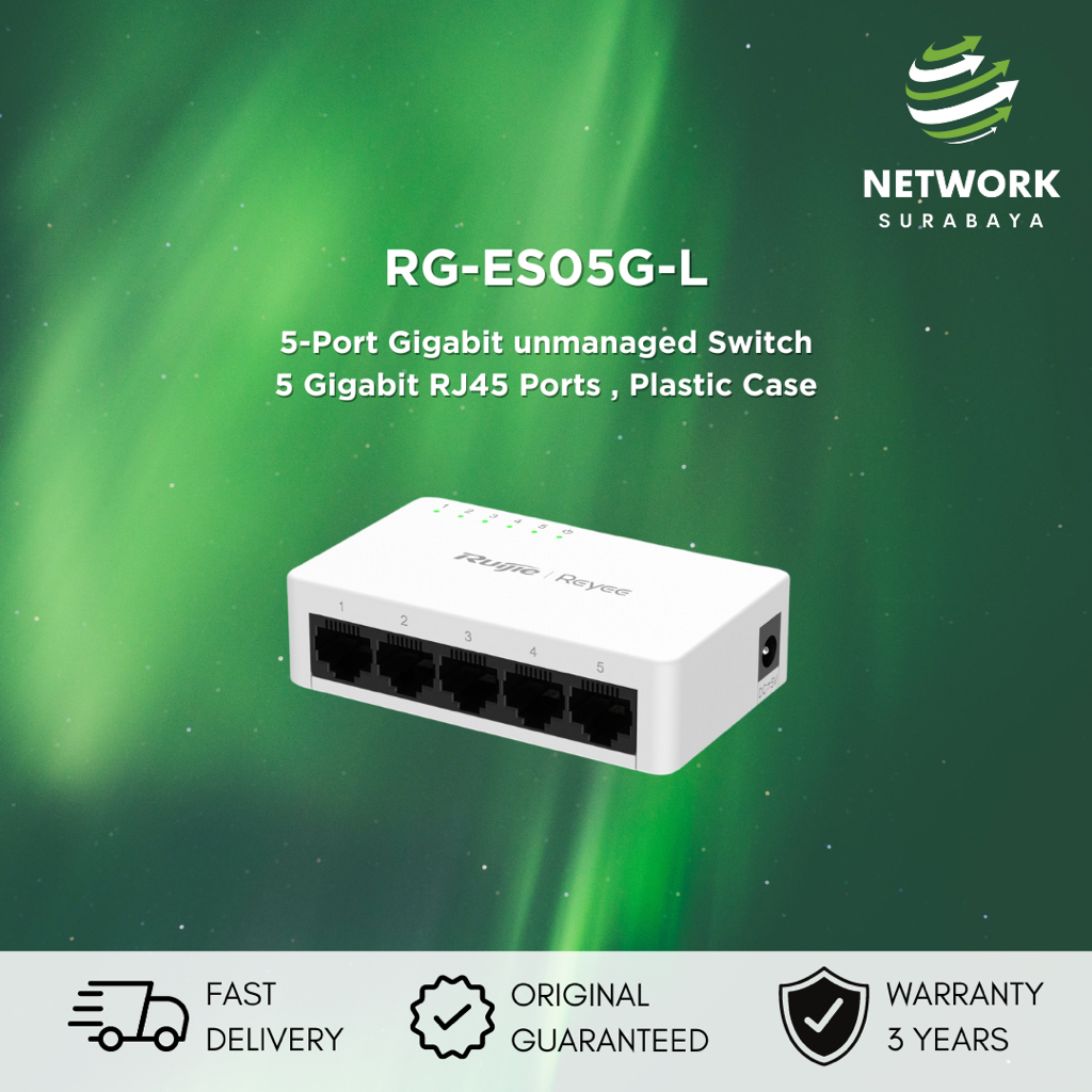 Jual Ruijie Reyee RG-ES05G-L 5-Port 10/100/1000 Mbps Unmanaged Non-PoE ...