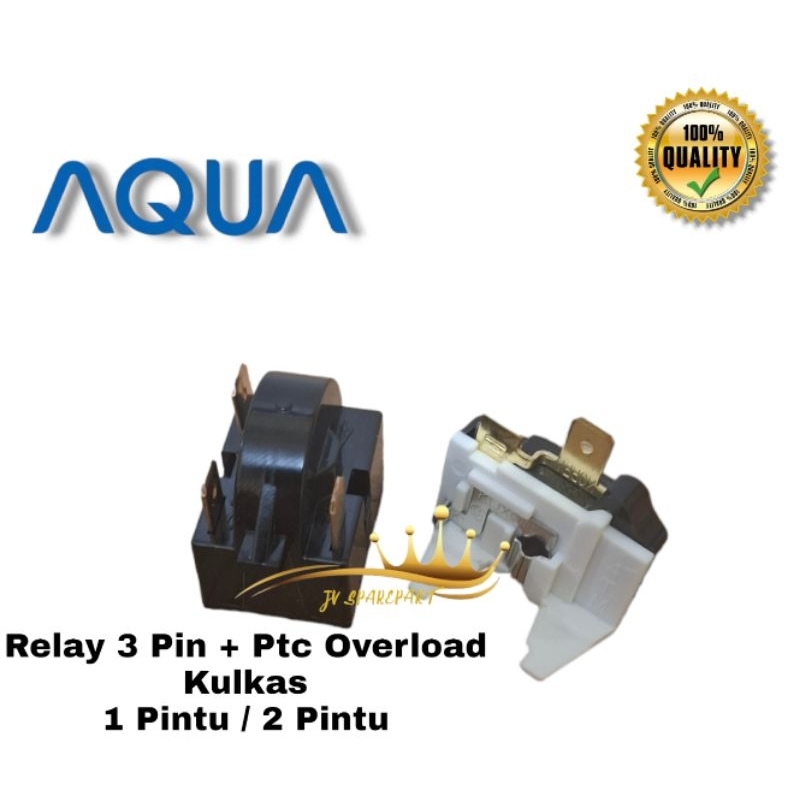 Jual Relay Pin 3 + Ptc Overload Kulkas AQUA 1 Pintu dan 2 Pintu ...