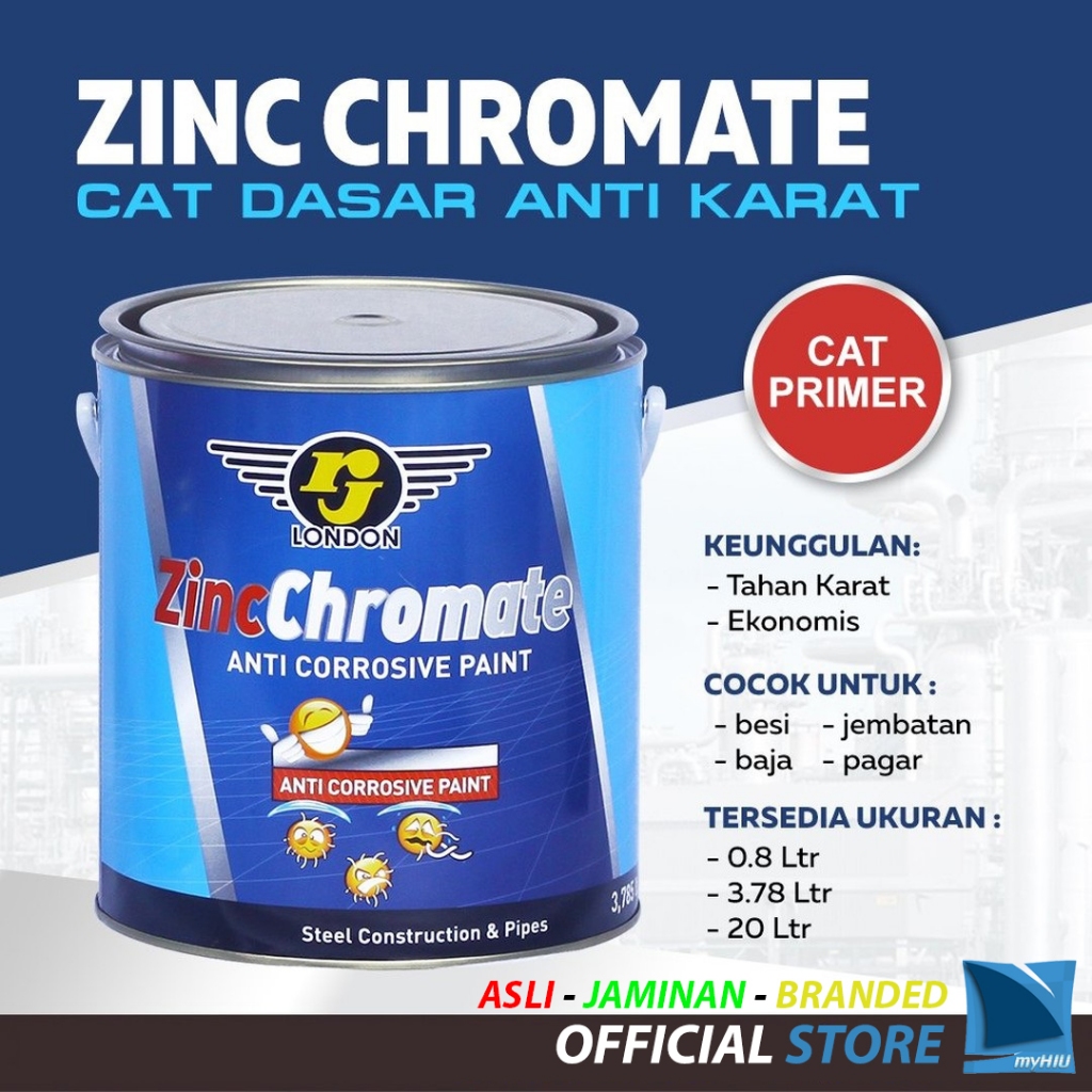 Jual Cat Dasar Anti Karat 800 ml WF Beam Besi Baja Pipa HIJAU - Zinc ...