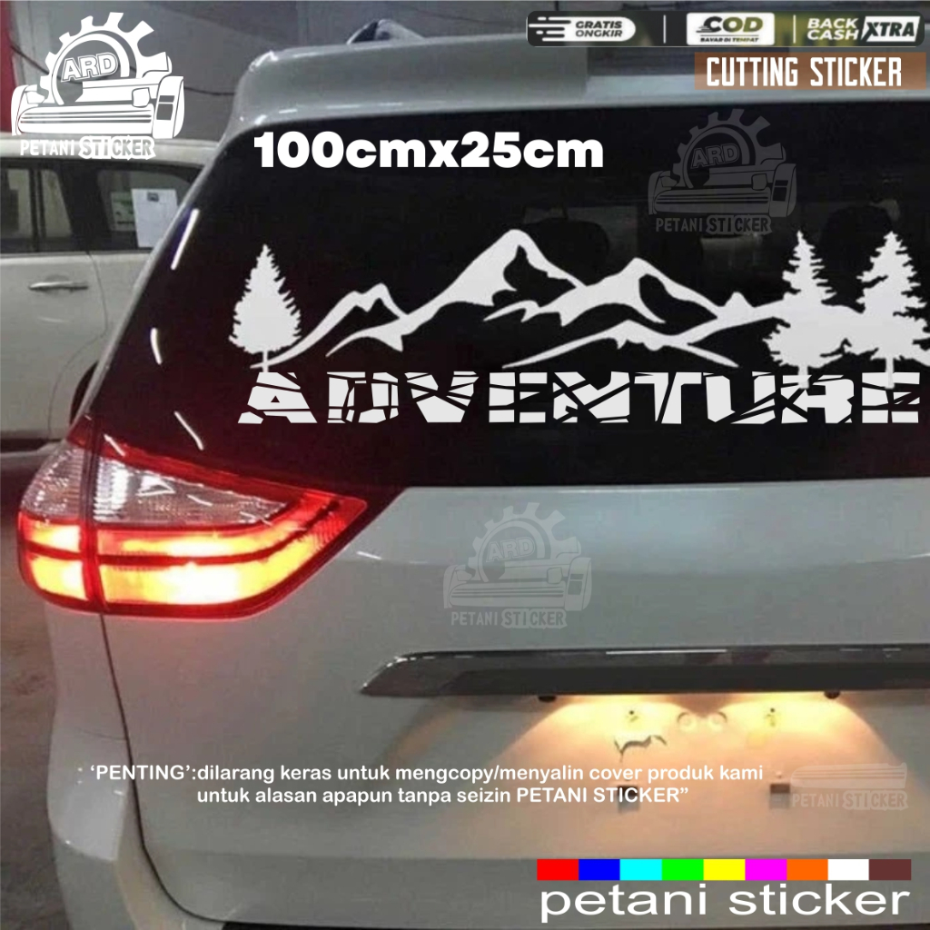Jual stiker adventure gunung body kaca 4x4 universal motif pegunungan ...