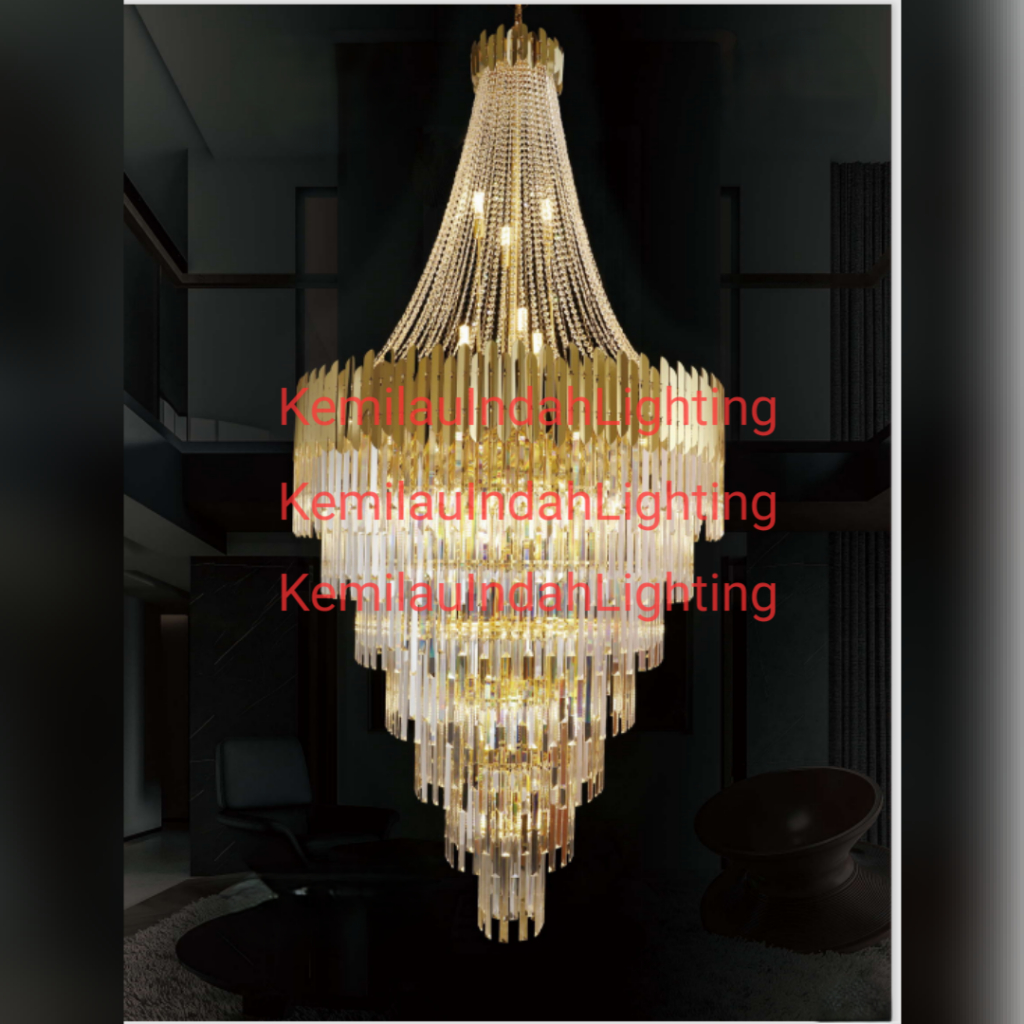 Jual SL6618-1200X2500 LAMPU GANTUNG HIAS KRISTAL MINIMALIS MODERN ELEGAN VOID TANGGA RESTORAN ...
