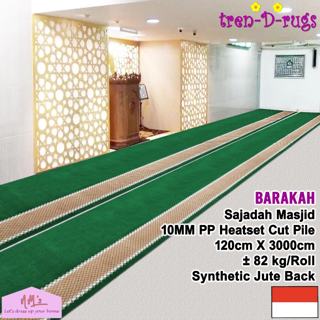 Jual Tren-D-rugs Sajadah masjid 1.2 meter x 30 meter karpet sejadah ...