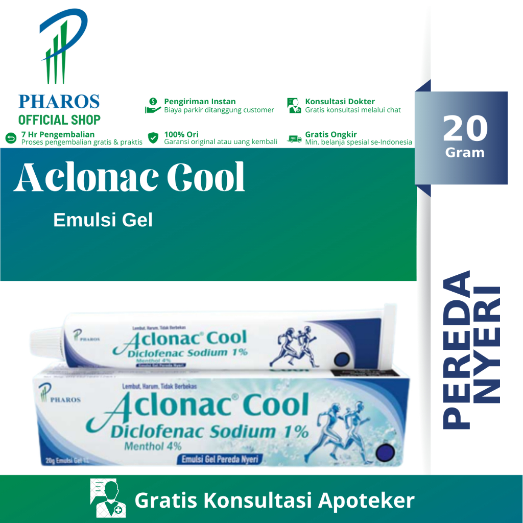 Jual Aclonac Cool - Emulsi Gel Pereda Nyeri 20 g / Diclofenac ...