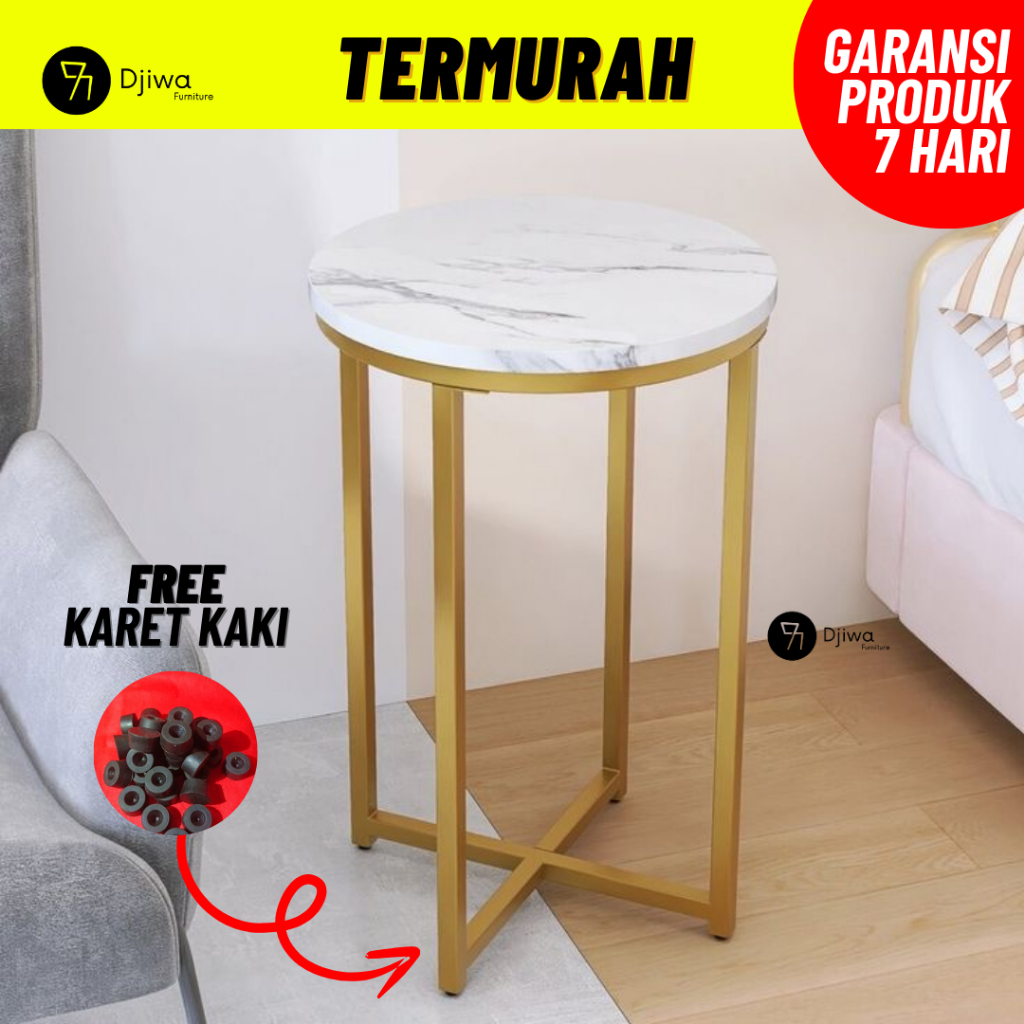 Jual Meja Sudut Lingga Meja Samping Bulat Minimalis Coffe Table Kayu ...