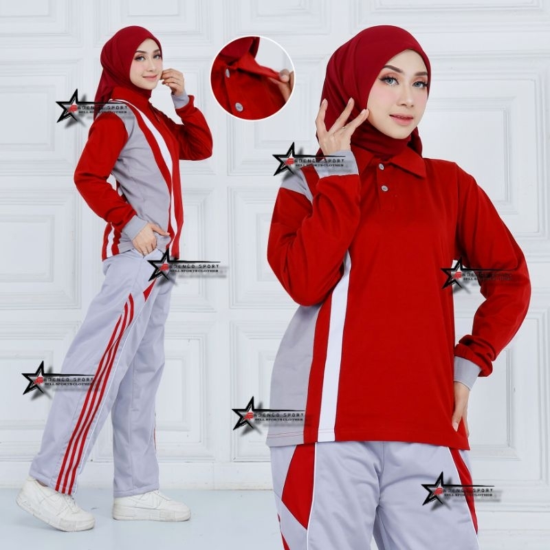 Jual Setelan Baju Olahraga Senam Wanita Lengan Panjang / Seragam ...