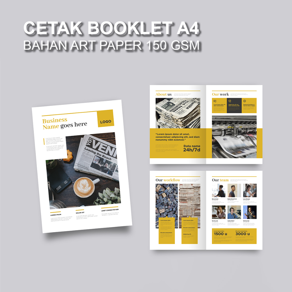 Jual 00014 Cetak Booklet A4 Bolak Balik Art Paper Jilid Staples Tengah ...