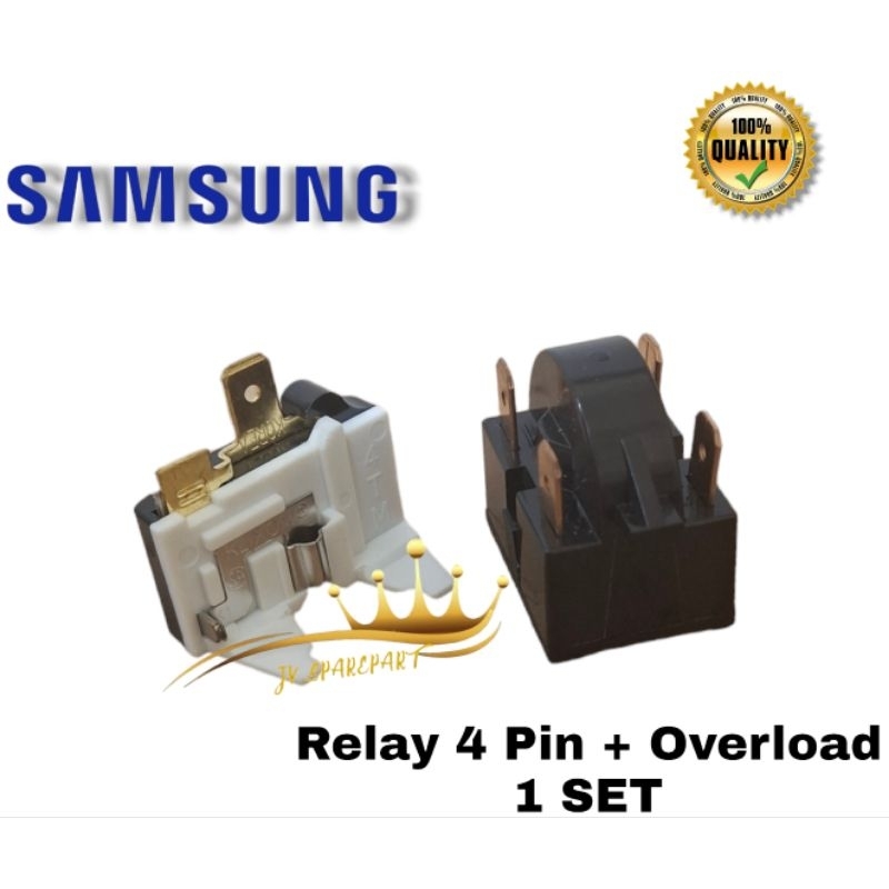 Jual Set Relay 4 Pin + Ptc Overload Kulkas SAMSUNG 1 Pintu / 2 Pintu ...