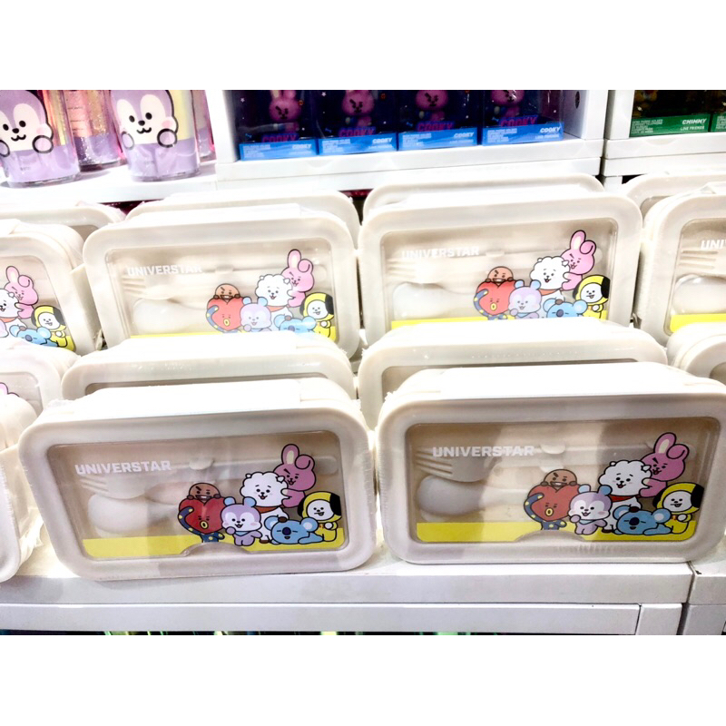 Jual Miniso x BT21 Collection LUNCH BOX Set Kotak Makan Gratis Garpu ...