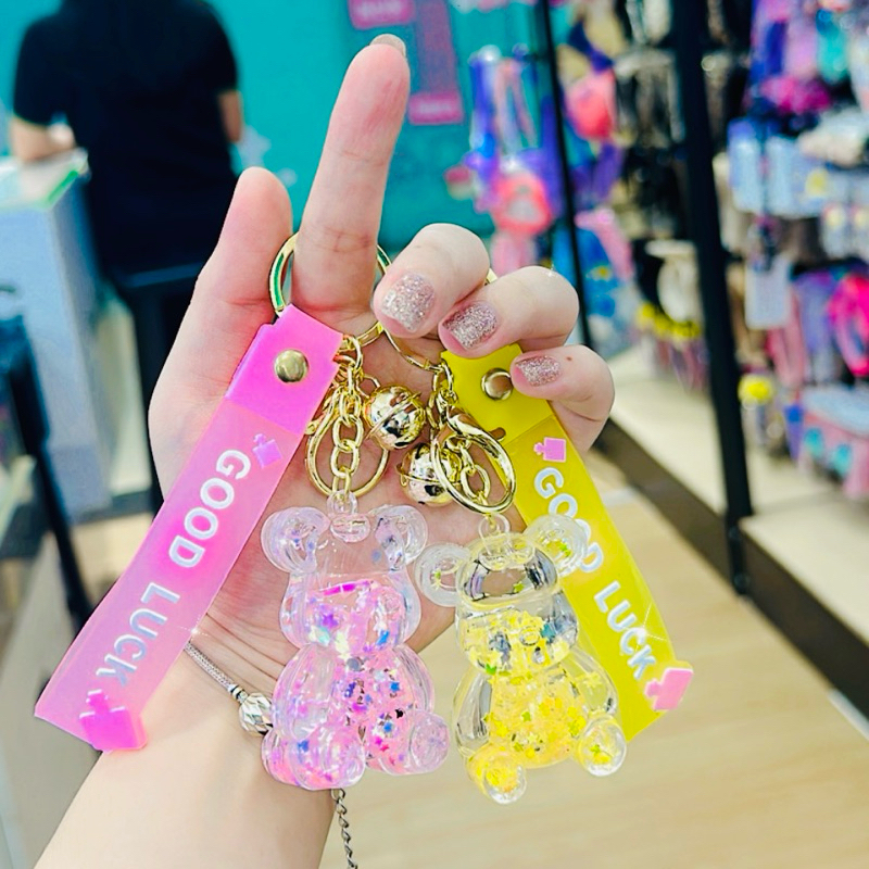Jual Ganci Keychain Bear Gantungan Kunci Besar Air Kristal Lucu Motif ...
