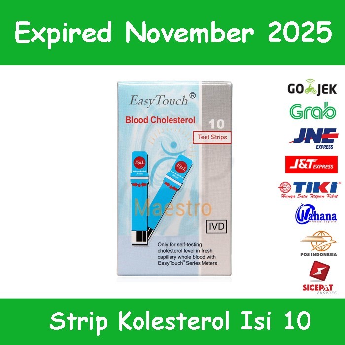 Jual Easy Touch Strip Tes Cek Kolesterol Isi 10 Stik Kolestrol ...