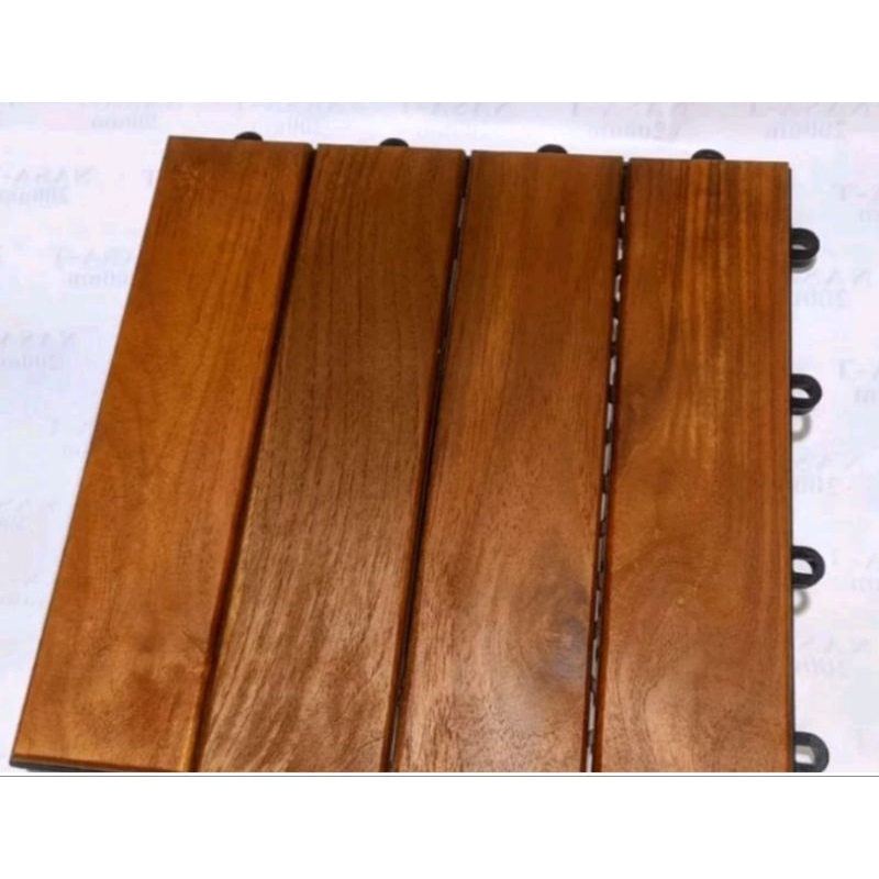 Jual decking tile Garden tile motif salur bongkar pasang kayu alami ...