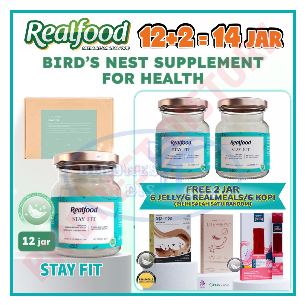 Jual REALFOOD STAY FIT 12 JAR MINUMAN SARANG BURUNG WALET REALFOOD ...