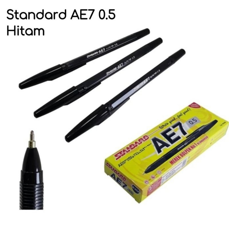 Jual PULPEN BALLPOINT STANDARD AE-7 0.5 ( 1 PACK ISI 12 PCS ) | Shopee Indonesia
